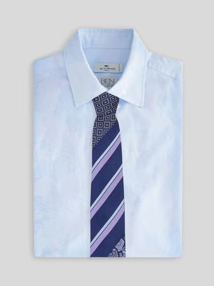 Etro Patchwork Pointed Tip Tie - Navy Blue