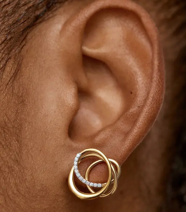 Monica Vinader Yellow And Diamond Nura Wrap Stud Earrings