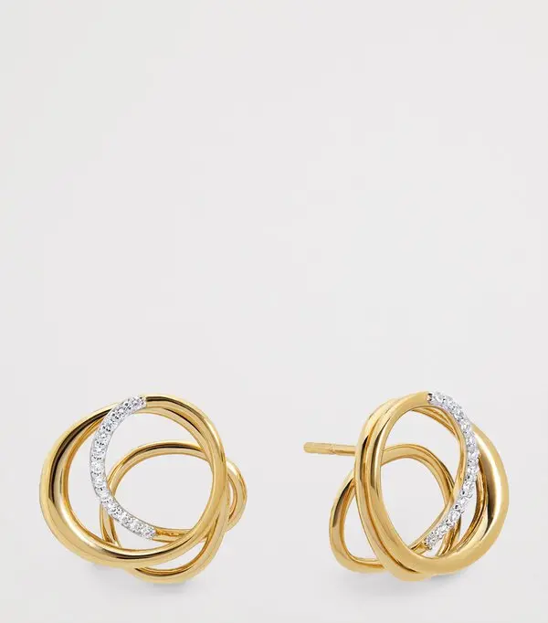 Monica Vinader Yellow And Diamond Nura Wrap Stud Earrings