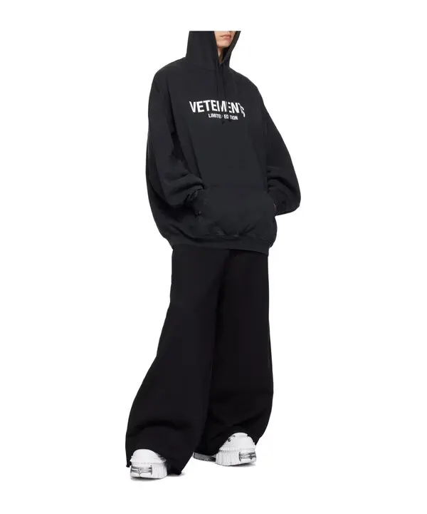 Vetements Logo Printed Drawstring Hoodie