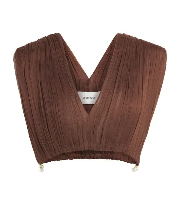 MORE NOIR Silk Chiffon Izzi Crop Top
