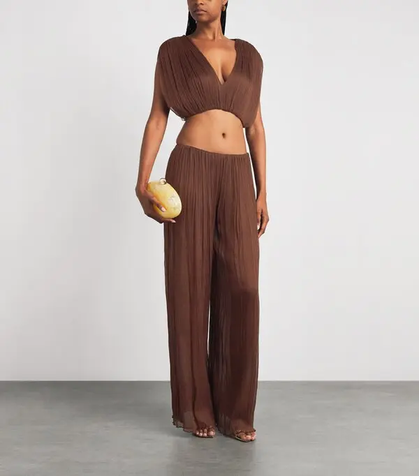 MORE NOIR Silk Chiffon Izzi Crop Top