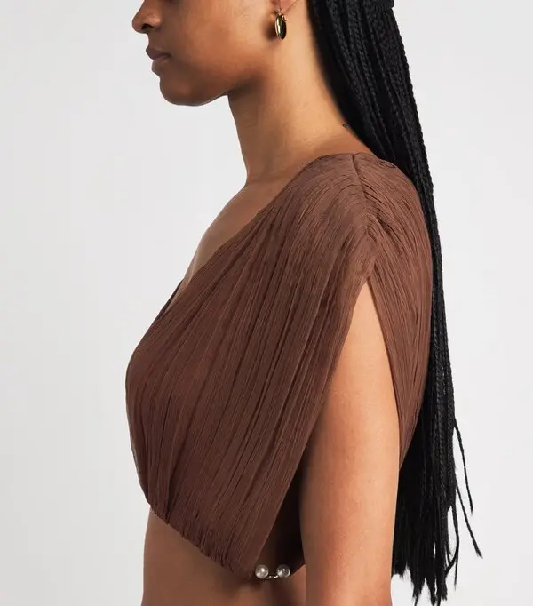 MORE NOIR Silk Chiffon Izzi Crop Top