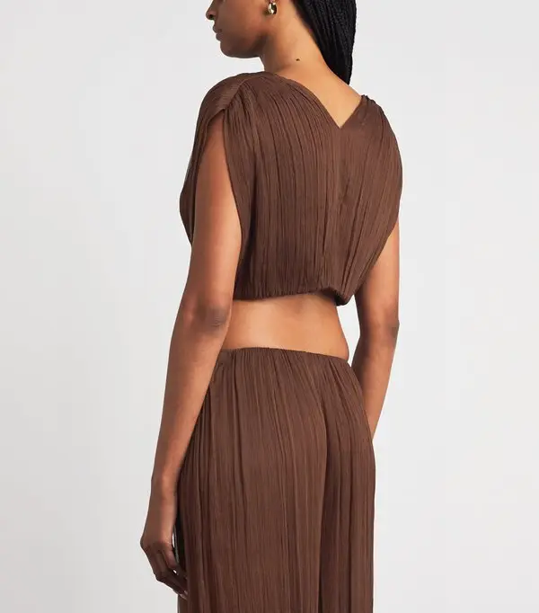 MORE NOIR Silk Chiffon Izzi Crop Top