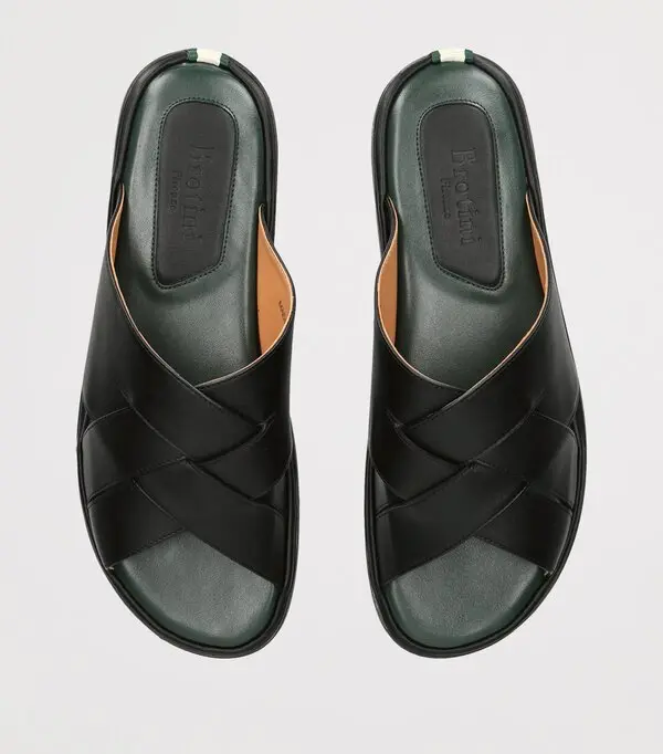 BROTINI Leather Cross-strap Sandals