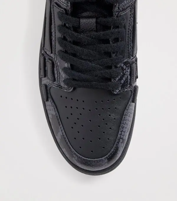 Amiri Leather Python-print Skel Top Low Sneakers