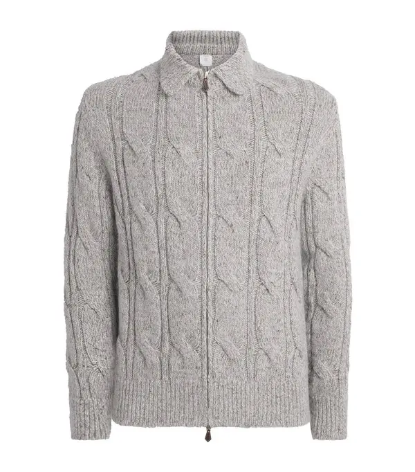 Eleventy Wool-blend Zip-up Cardigan