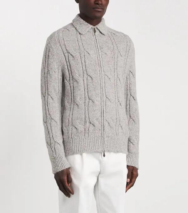 Eleventy Wool-blend Zip-up Cardigan
