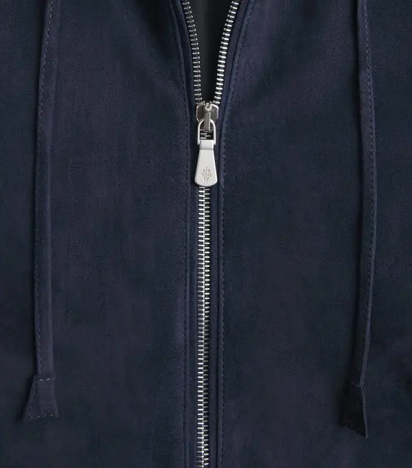Eleventy Suede-trim Padded Jacket
