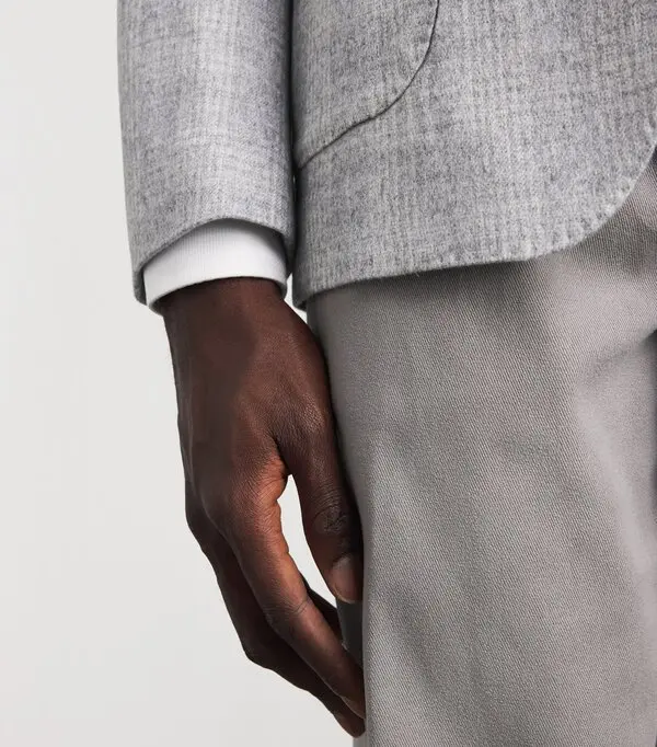 Eleventy Silk-cashmere Check Unstructured Blazer