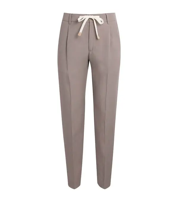 Eleventy Drawstring Pleated Straight Trousers
