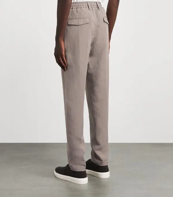 Eleventy Drawstring Pleated Straight Trousers