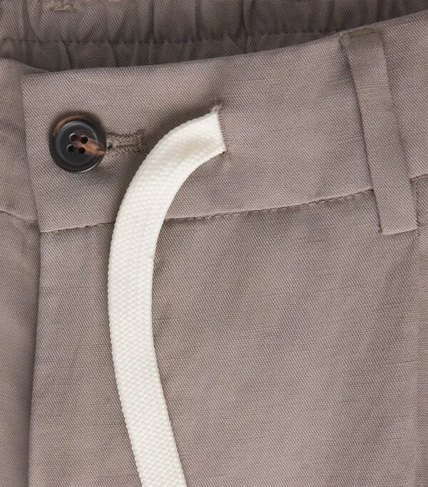 Eleventy Drawstring Pleated Straight Trousers