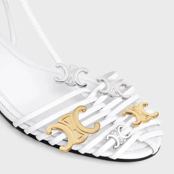 Celine Cage Flat Sandal In Goatskin