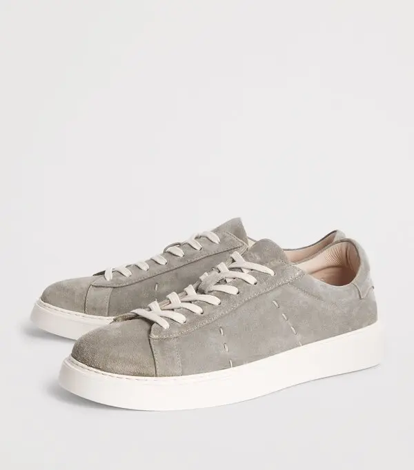 Eleventy Suede Embroidered Sneakers