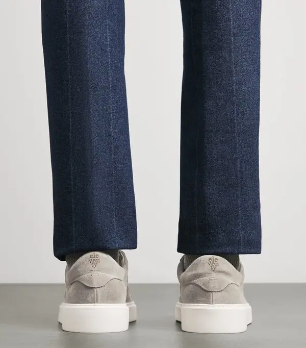 Eleventy Suede Embroidered Sneakers