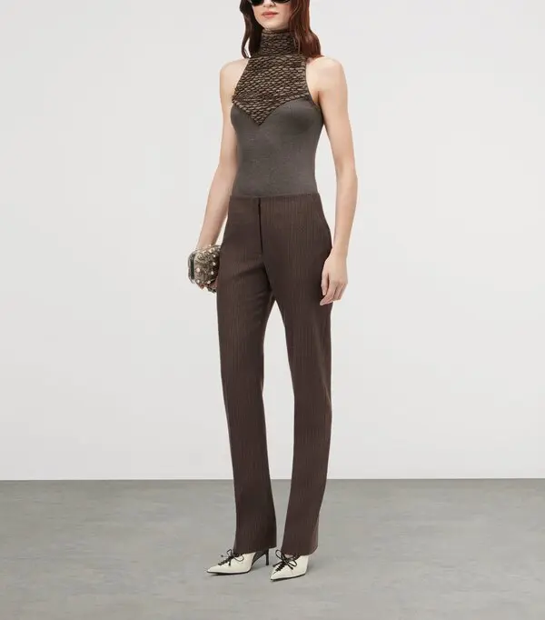 Alexander McQueen Wool Pinstripe Slim Trousers