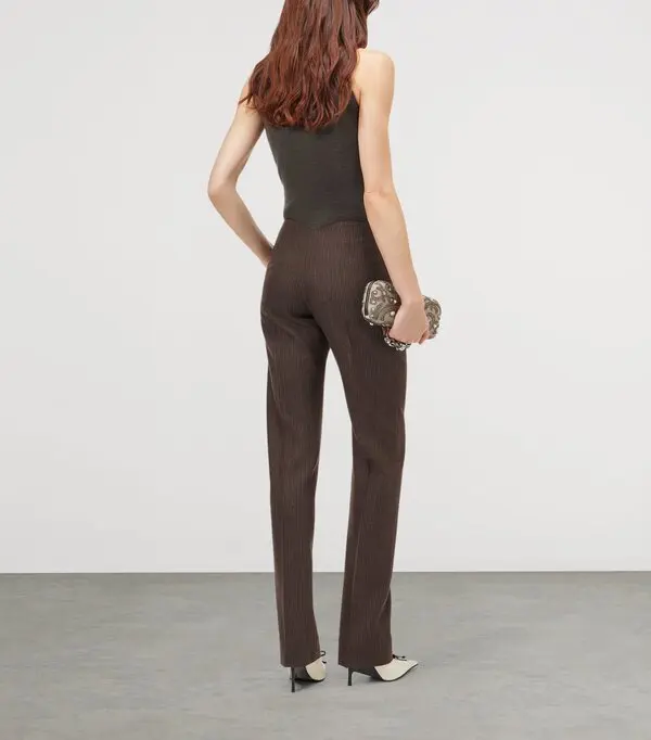 Alexander McQueen Wool Pinstripe Slim Trousers