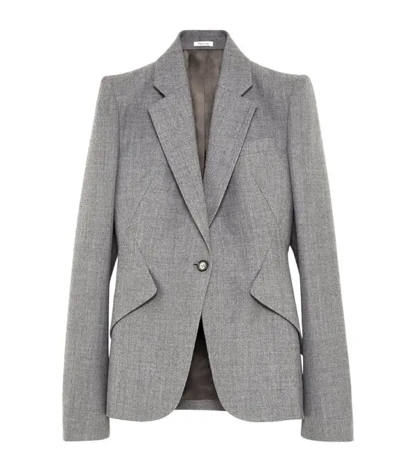 Alexander McQueen Wool Single-breasted Blazer - Black