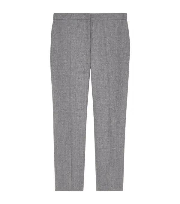 Alexander McQueen Wool Cropped Cigarette Trousers - Black