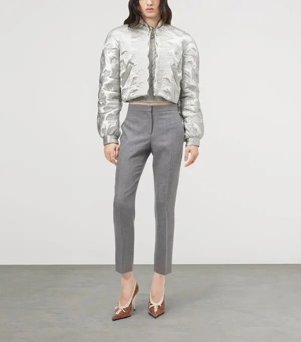 Alexander McQueen Wool Cropped Cigarette Trousers