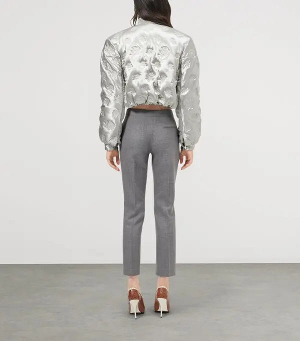 Alexander McQueen Wool Cropped Cigarette Trousers
