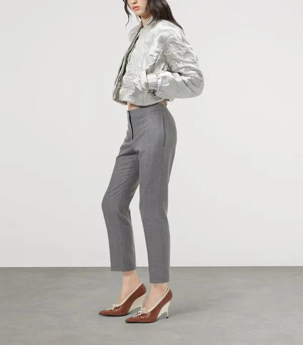 Alexander McQueen Wool Cropped Cigarette Trousers