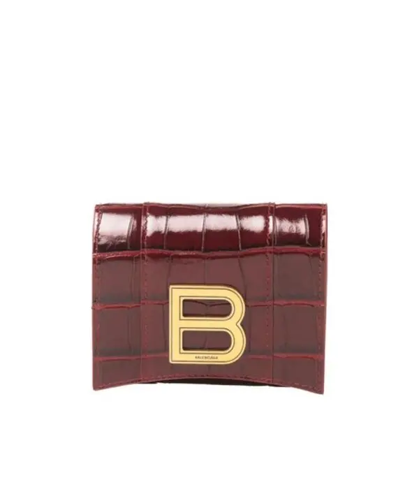 Balenciaga Hourglass Compact Wallet - Red