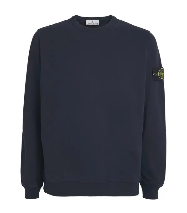 Stone Island Cotton Compass Logo Sweatshirt - Navy