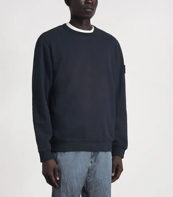 Stone Island Cotton Compass Logo Sweatshirt