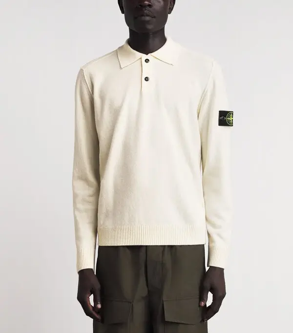 Stone Island Virgin Wool Polo Sweater