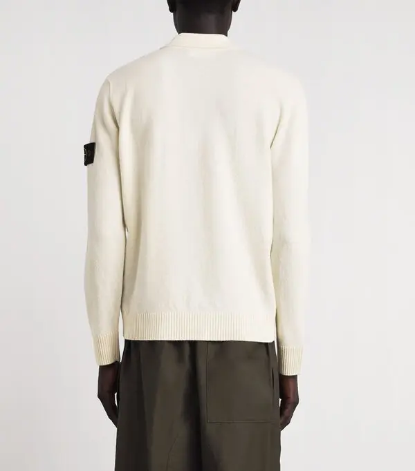 Stone Island Virgin Wool Polo Sweater