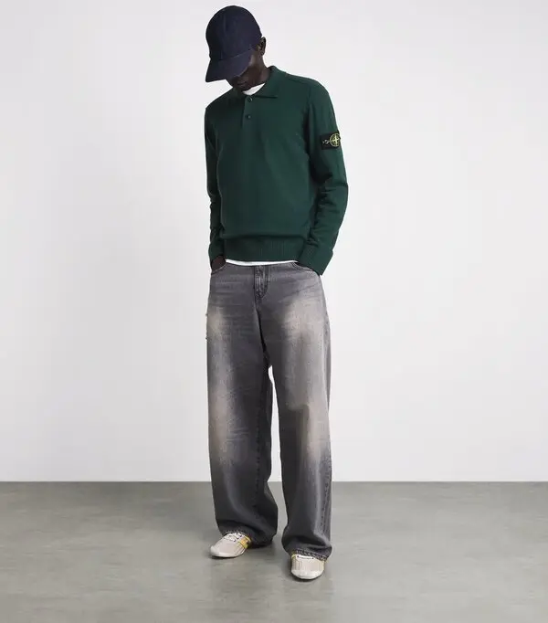 Stone Island Wool Compass Polo Sweater