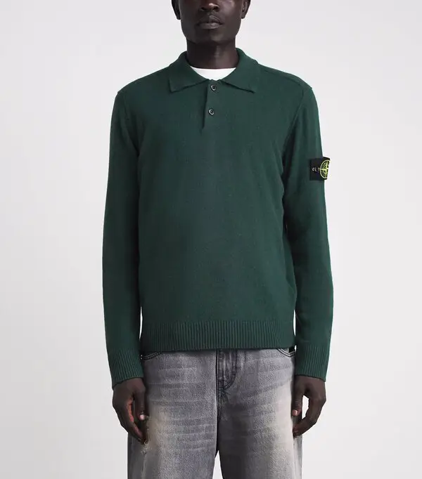Stone Island Wool Compass Polo Sweater