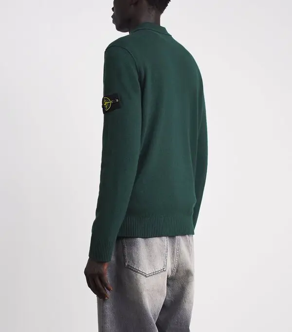 Stone Island Wool Compass Polo Sweater