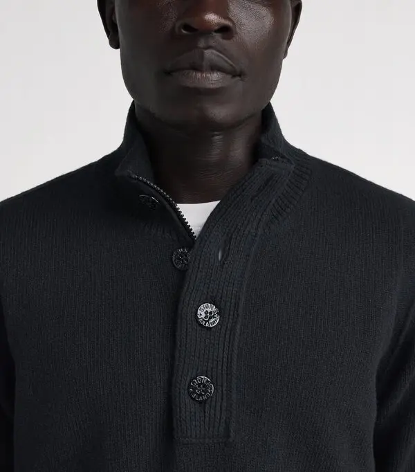 Stone Island Wool-blend Button-up Sweater