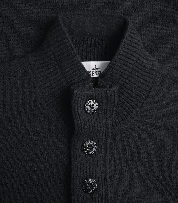 Stone Island Wool-blend Button-up Sweater