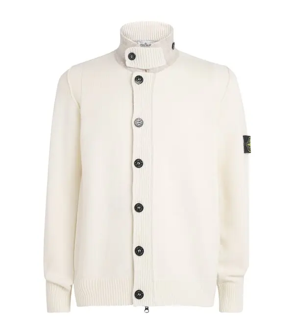 Stone Island Lambswool Stand-collar Cardigan