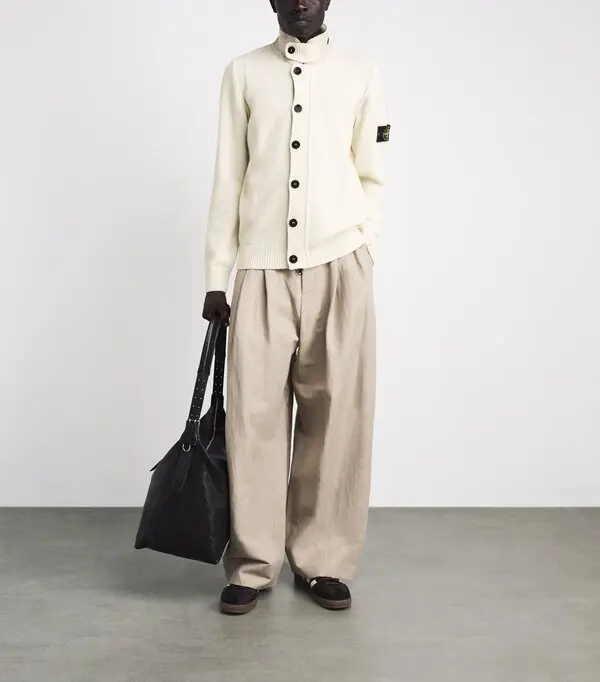 Stone Island Lambswool Stand-collar Cardigan
