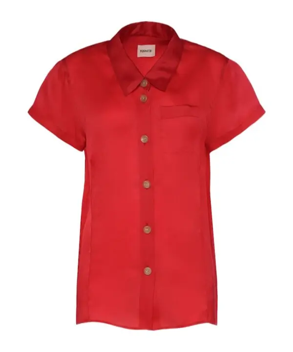 Khaite Keefe Silk Organza Shirt - Red