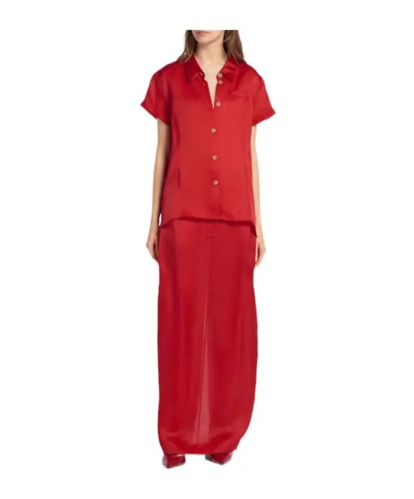Khaite Keefe Silk Organza Shirt - Red