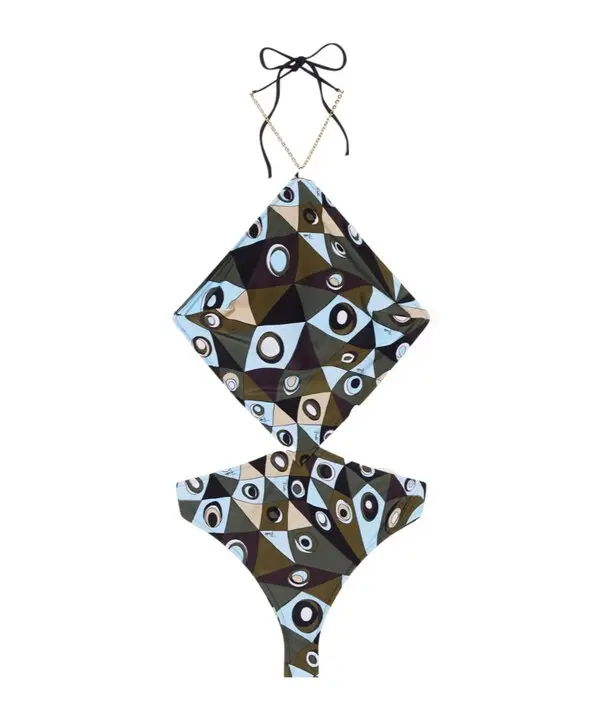 Emilio Pucci Geometric Cut-out Trikini - Black