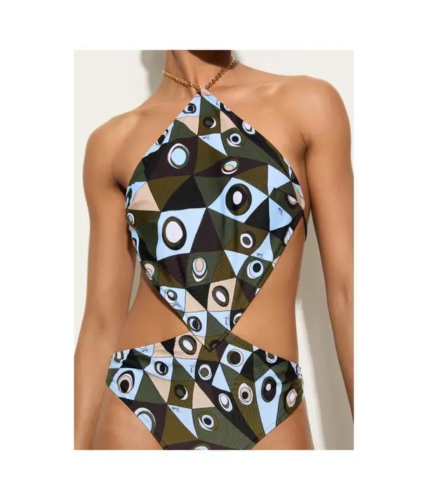 Emilio Pucci Geometric Cut-out Trikini