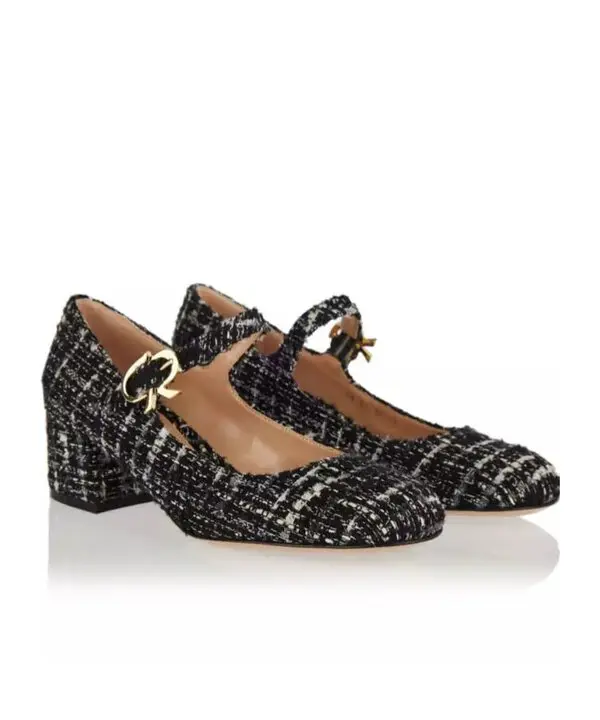 GIANVITO ROSSI Tweed Mary Jane High Heels