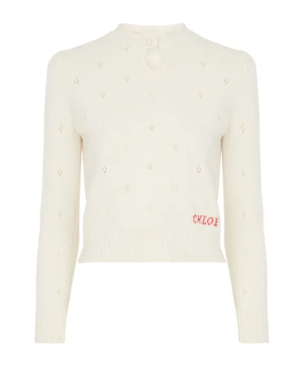 Chloé Logo Embroidered Knitted Jumper