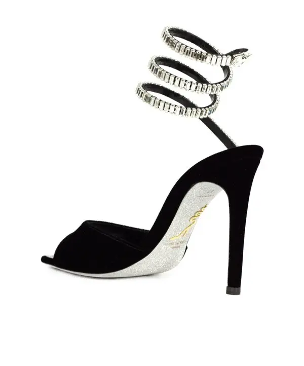 Rene Caovilla Spark Velvet Sandals
