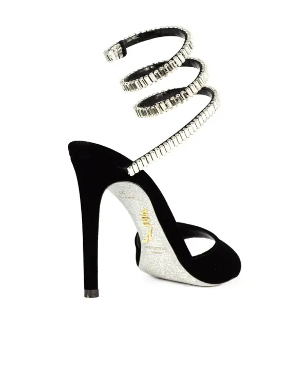 Rene Caovilla Spark Velvet Sandals
