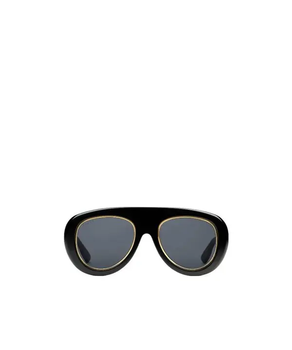 Gucci Logo Lettering Round Frame Sunglasses