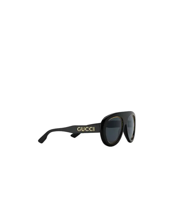 Gucci Logo Lettering Round Frame Sunglasses