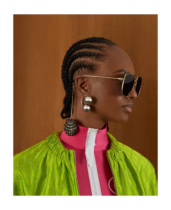 Gucci Square Frame Sunglasses With Disco Charm Detailing